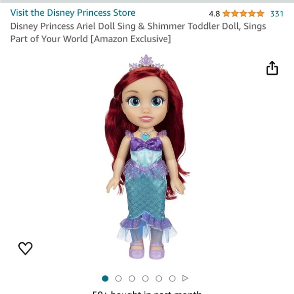 Disney | Toys | Disney Princess Ariel Doll Sing Shimmer Toddler Doll ...